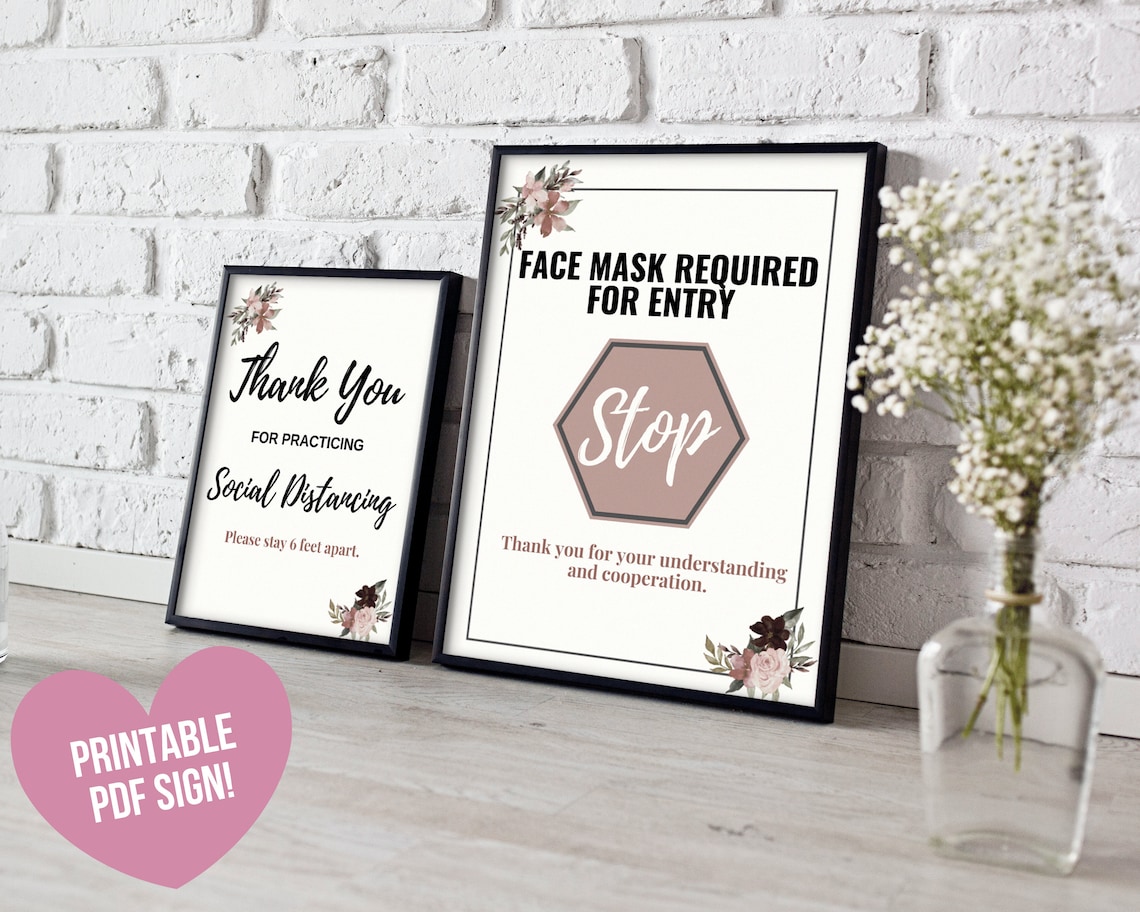 Face Mask Required for Entry Wear a Face Mask Printable Sign | Etsy