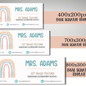 Email Signature Teacher Email Signature Template Boho - Etsy