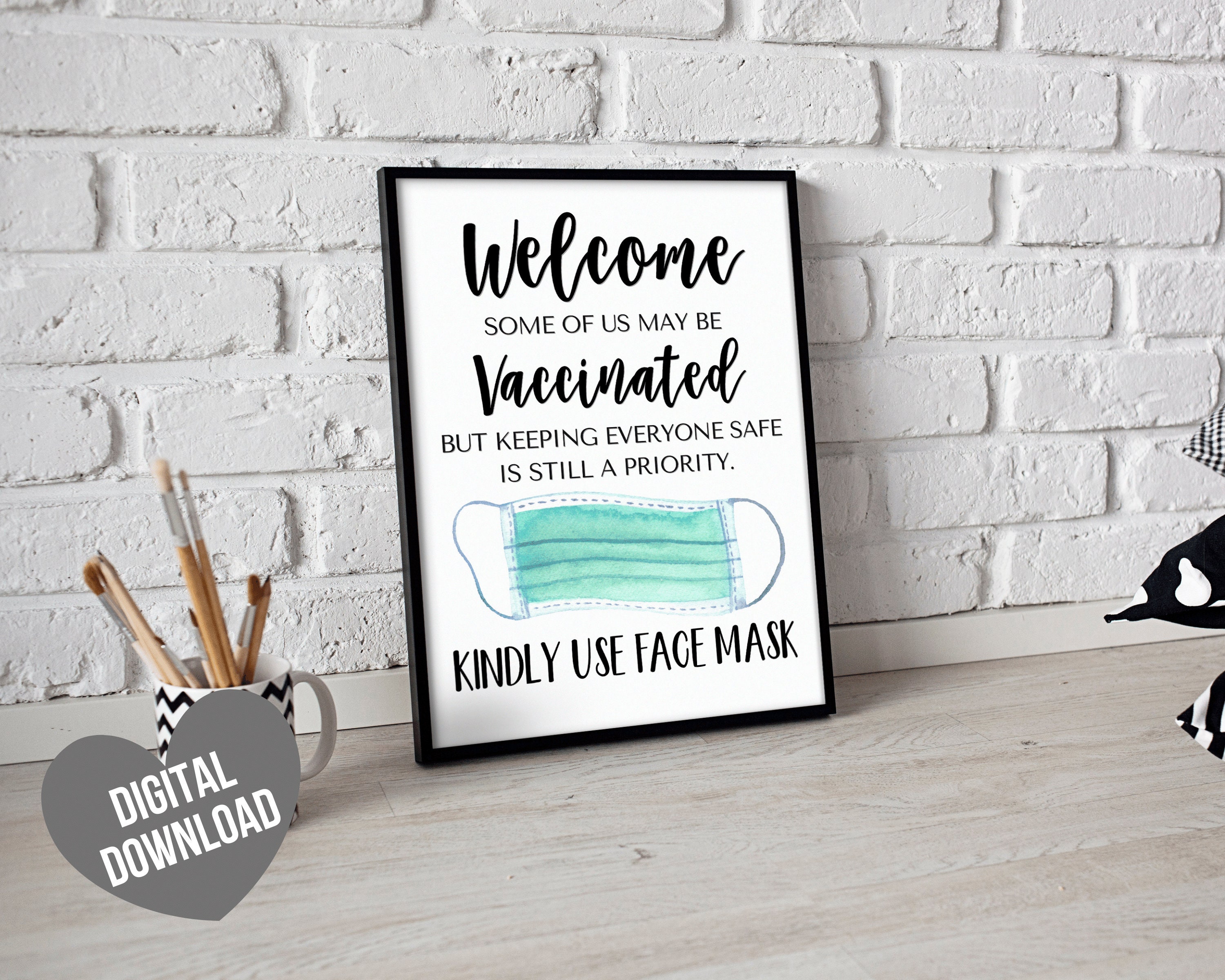 Face Mask Sign PRINTABLE Wear a Mask Sign Mask Required | Etsy Canada