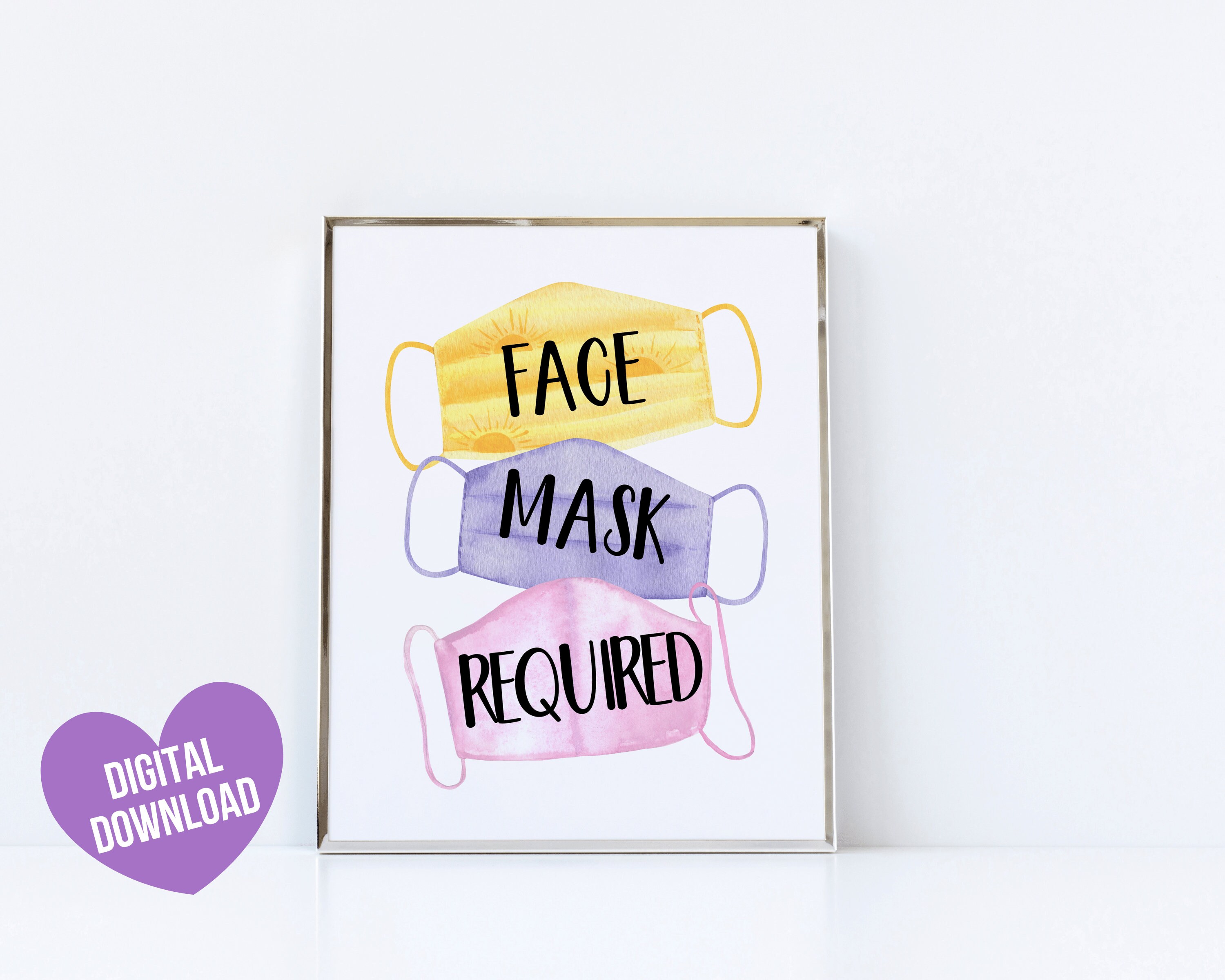 Mask Required Sign Please Wear a Mask Sign Social Distance - Etsy