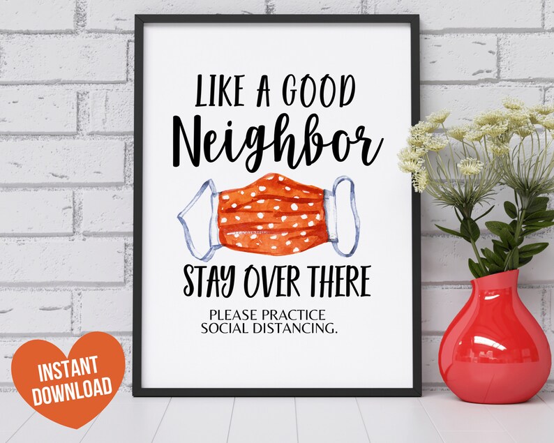 Social Distance Sign, Covid Safety Signs, Covid Work Signs, Like a Good ...