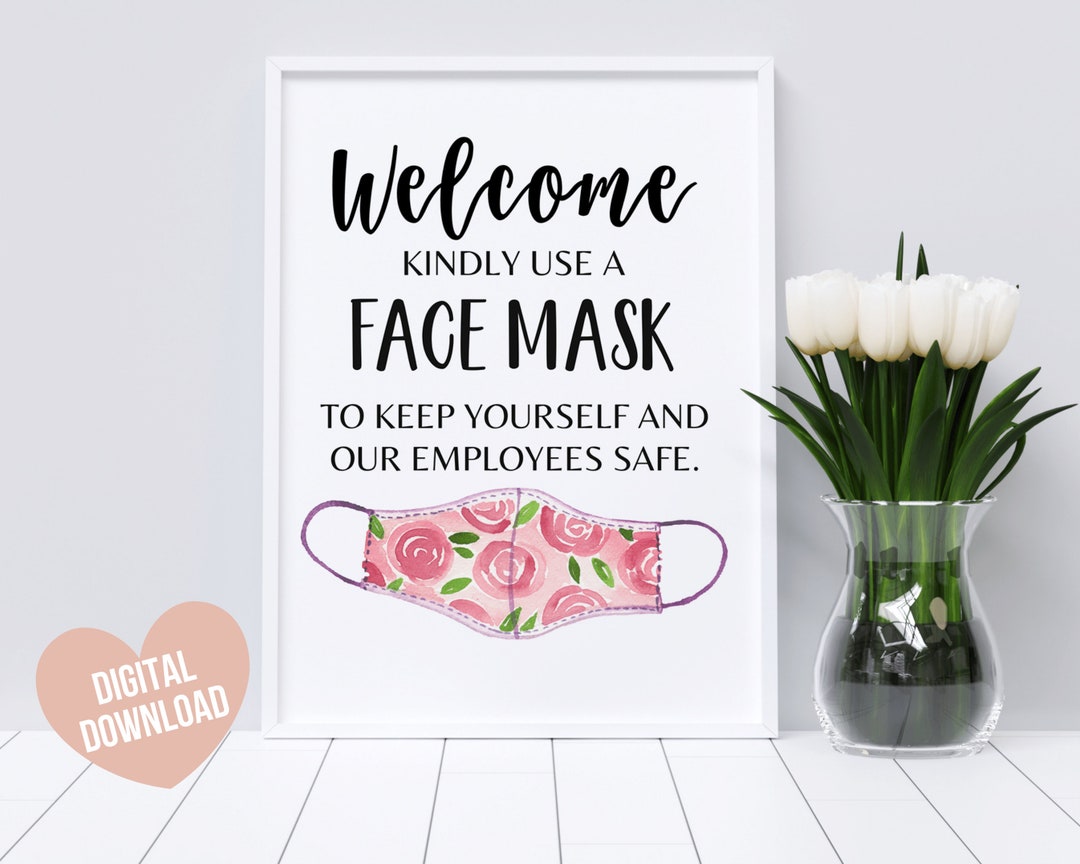 Face Mask Sign, Mask Required Sign, Please Wear a Face Mask Sign ...
