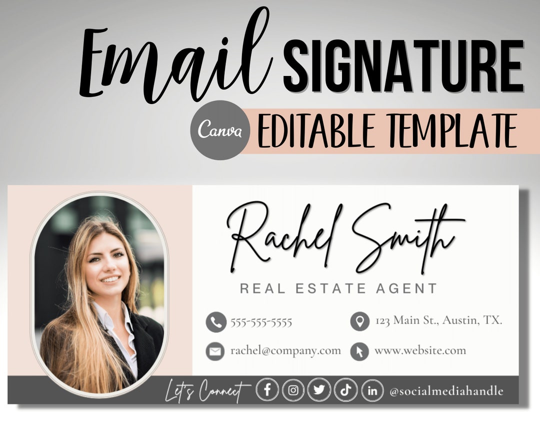 Email Signature Template, EDITABLE Email Signature and Business Card ...