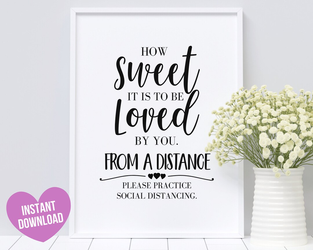 Social Distance Sign for Wedding Printable Social Distancing - Etsy