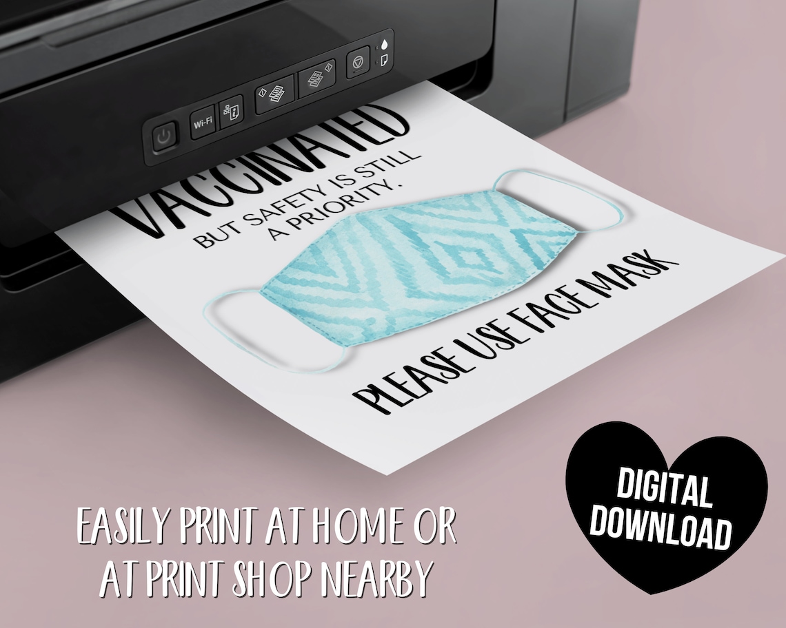 Mask Required Sign Please Wear a Mask Sign PRINTABLE Face - Etsy