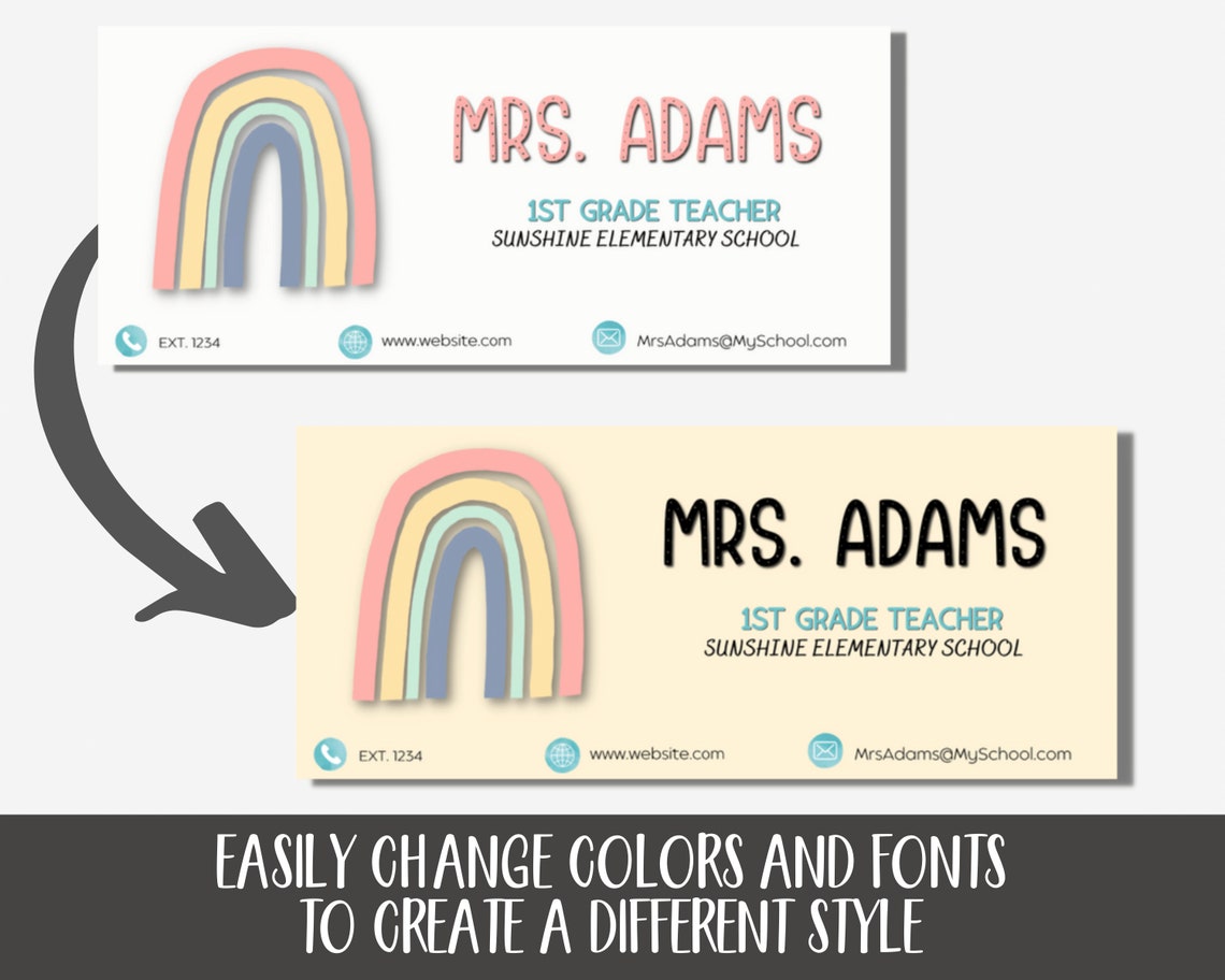 Email Signature Teacher Email Signature Template Boho - Etsy