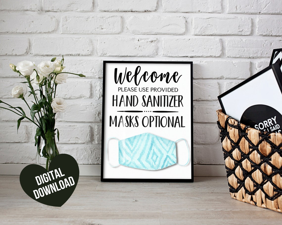 Face Mask Sign PRINTABLE Hand Sanitizer Sign Face Masks | Etsy