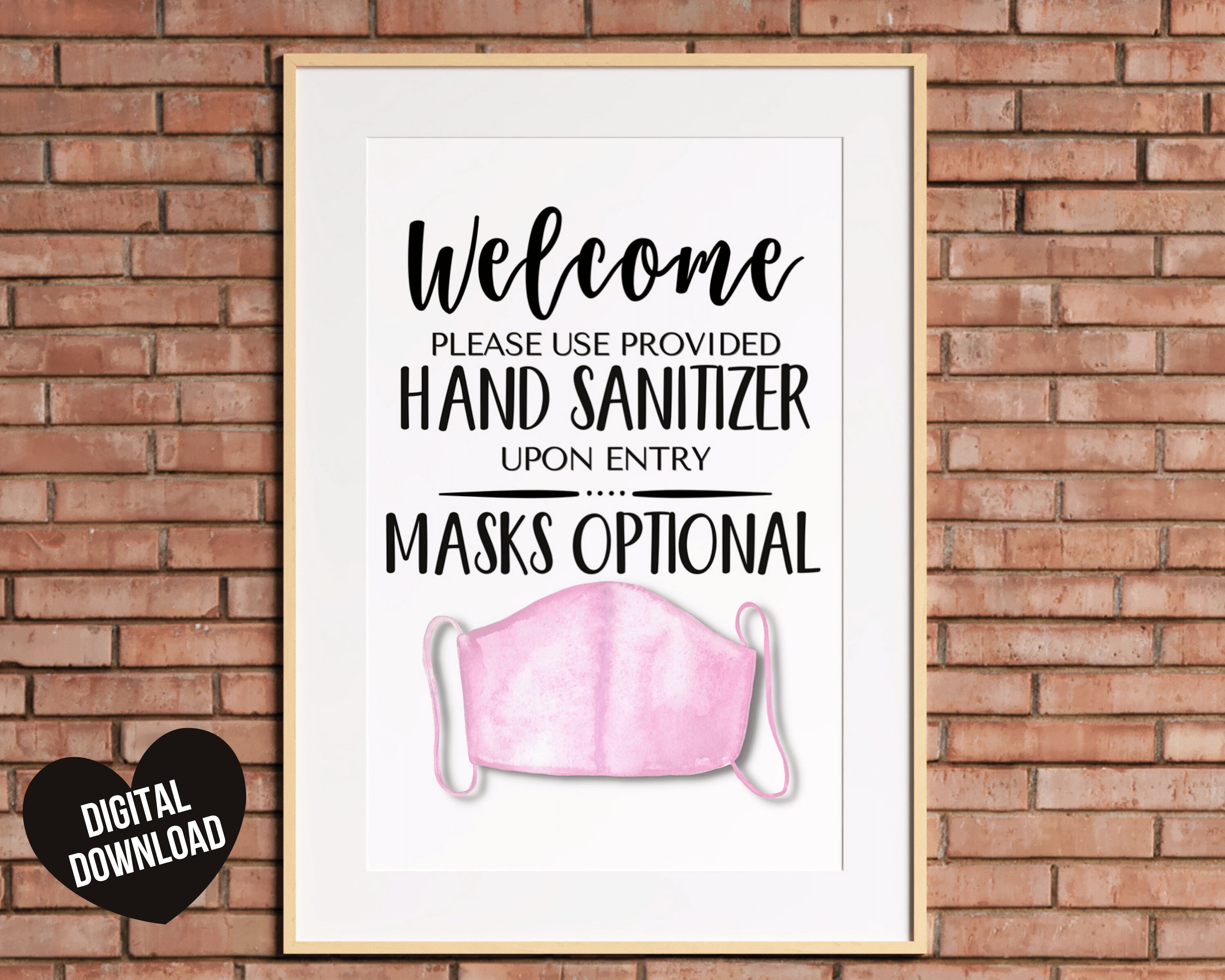 Mask Optional Sign Face Mask Sign PRINTABLE Face Masks - Etsy Canada