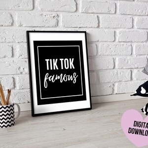 Tik Tok Famous Printable, Tik Tok Birthday Decor, Printable Tik Tok ...