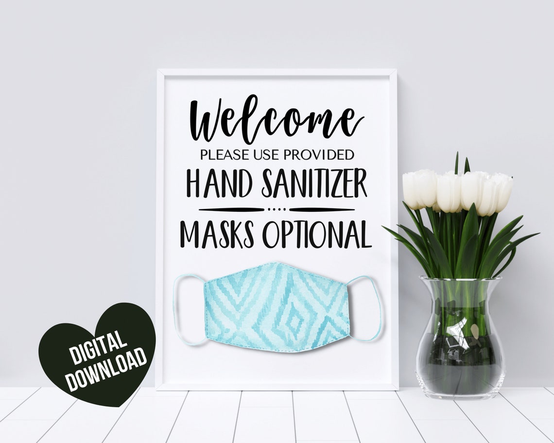 Face Mask Sign PRINTABLE Hand Sanitizer Sign Face Masks | Etsy
