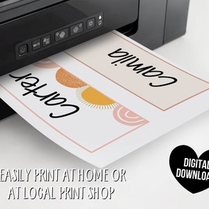 Boho Classroom Labels, Student Name Tags, Retro Boho Classroom Decor ...