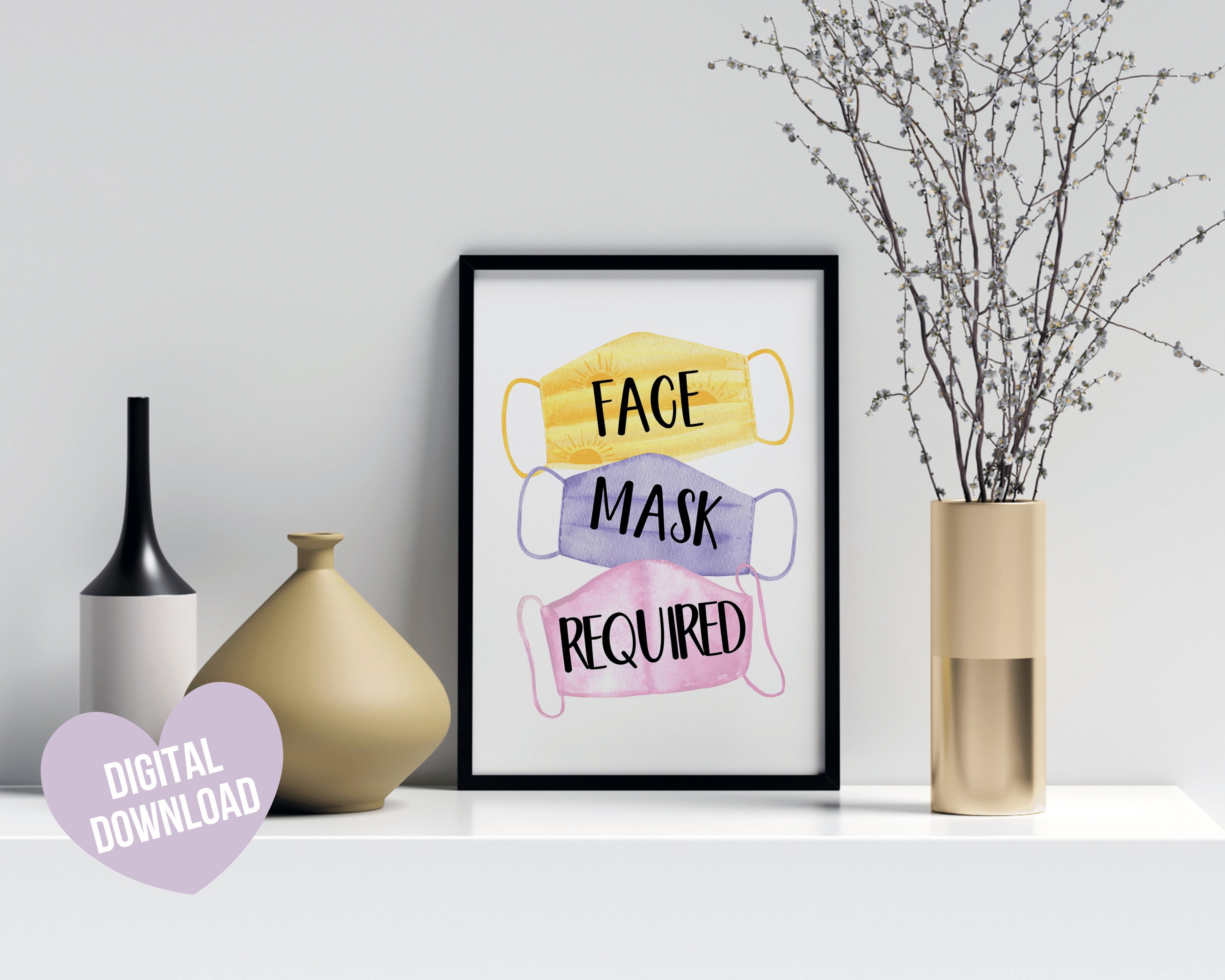 Mask Required Sign Please Wear a Mask Sign Social Distance - Etsy