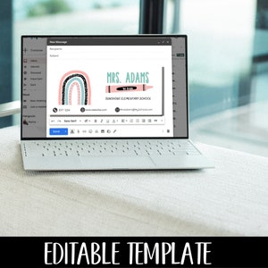 Email Signature Teacher, Email Template for Teachers, Digital Business ...