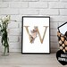 Letter W Wall Art, PRINTABLE Letter Art Print, Initial Wall Art, Floral ...