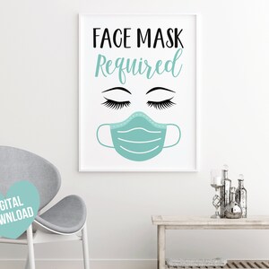 Face Mask Sign, Please Wear a Mask Sign, Printable Face Mask Required ...