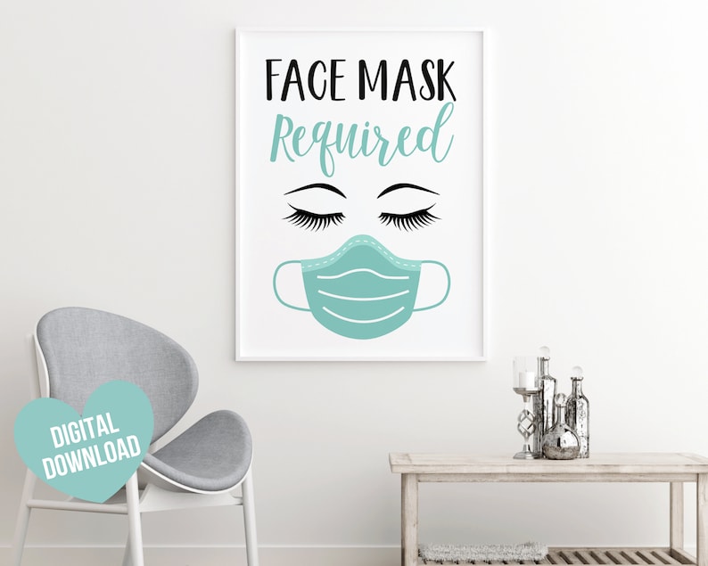 Face Mask Sign Please Wear a Mask Sign Printable Face Mask - Etsy
