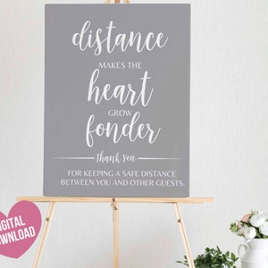Covid Wedding Sign, Social Distancing Wedding Sign Printable ...