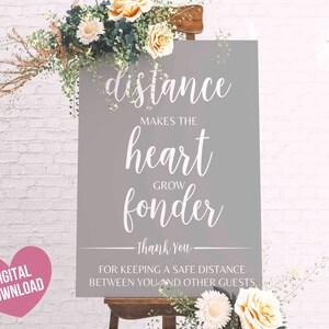 Covid Wedding Sign, Social Distancing Wedding Sign Printable ...