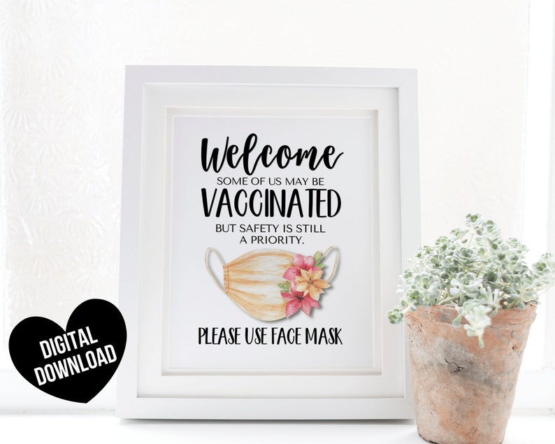 Please Wear a Mask Sign Printable Mask Required Sign | Etsy