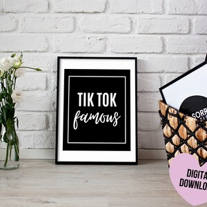 Tik Tok Famous Printable, Tik Tok Birthday Decor, Printable Tik Tok ...