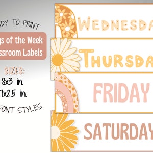 Boho Classroom Labels, Student Name Tags, Retro Boho Classroom Decor ...