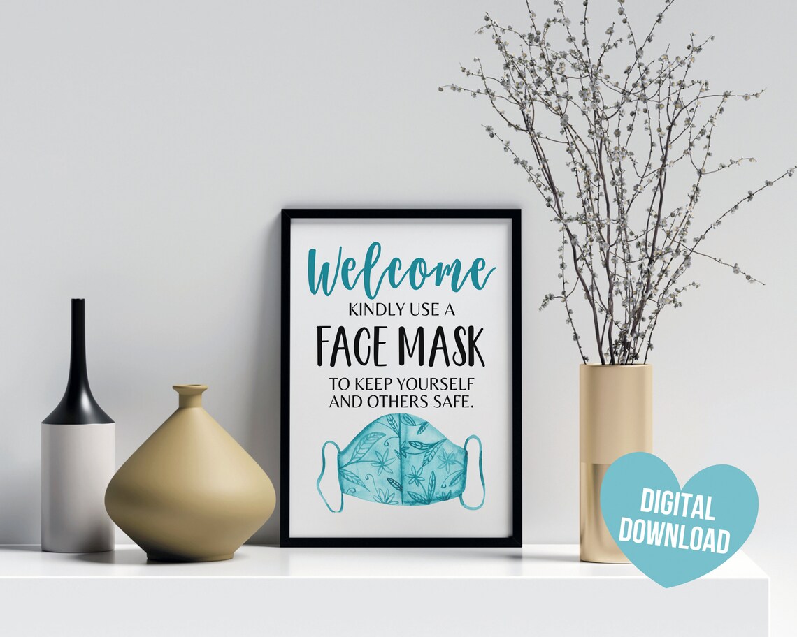 Face Mask Sign Mask Required Sign Please Wear a Face Mask - Etsy