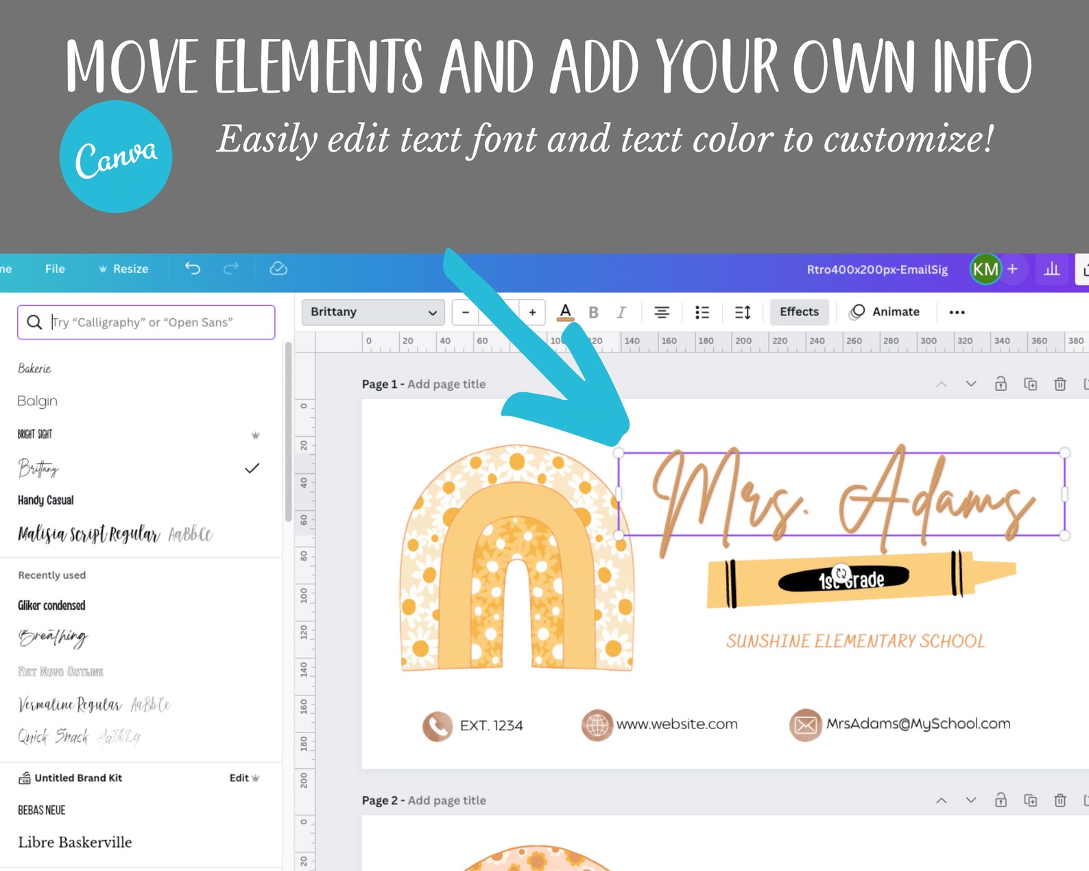 Teacher Email Signature Email Template BUNDLE Email - Etsy