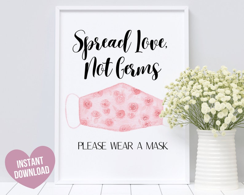 Please Wear a Mask Wedding Sign Printable Printable Wear a - Etsy