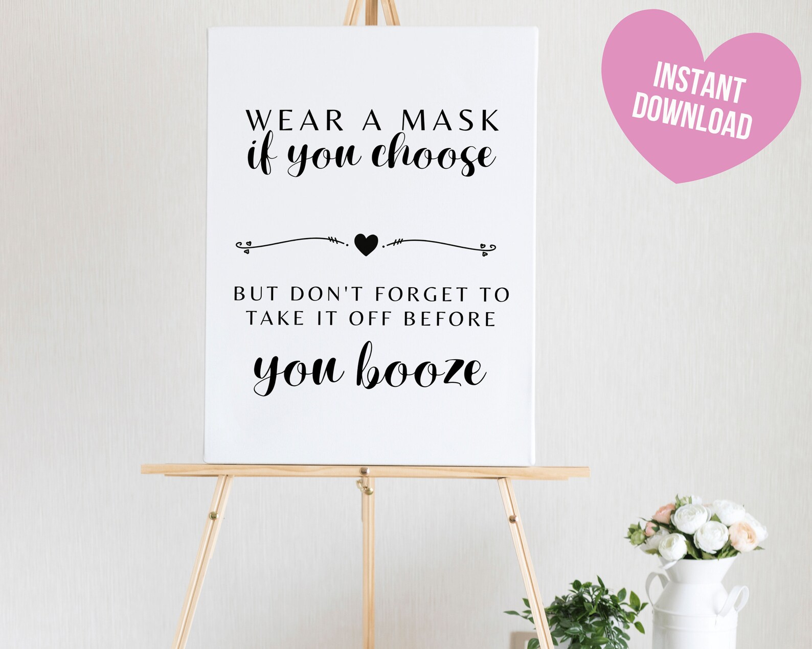 Wedding Guest Mask Sign Printable Wear a Mask Sign for Covid - Etsy UK