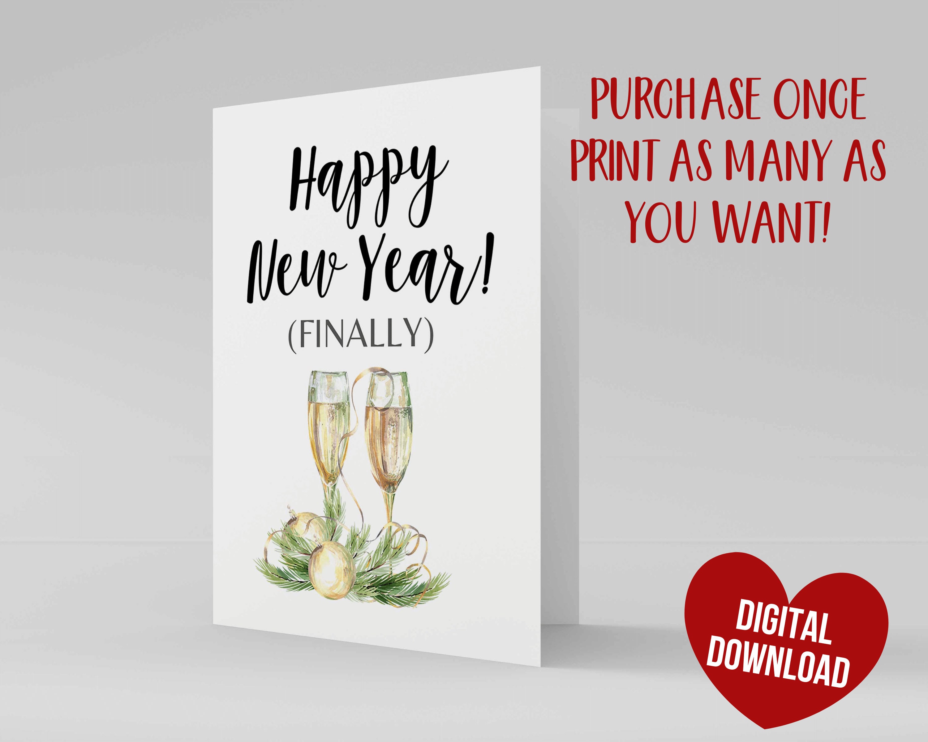 Happy 2021 Blank Card 2021 Funny New Year Printable Cards New Years ...