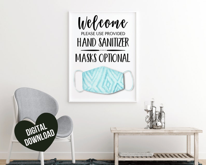 Face Mask Sign PRINTABLE Hand Sanitizer Sign Face Masks | Etsy