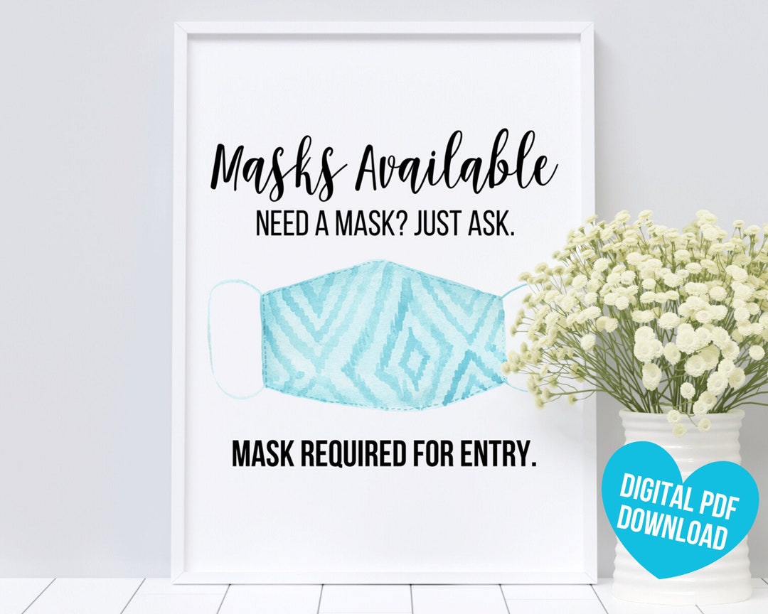 Face Mask Sign Mask Sign Printable Wear a Mask Sign Face - Etsy