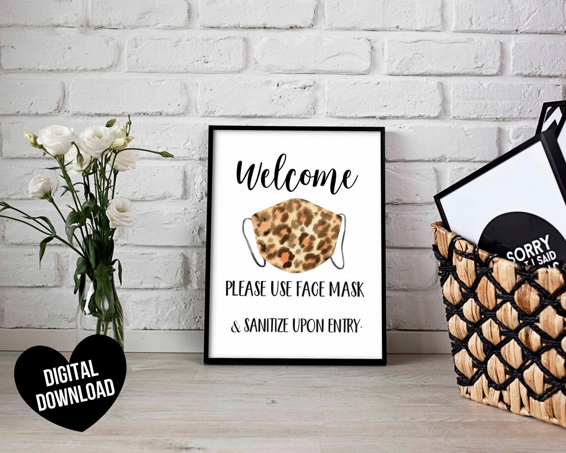 Face Mask Required Sign Wear a Mask Sign Printable Mask - Etsy