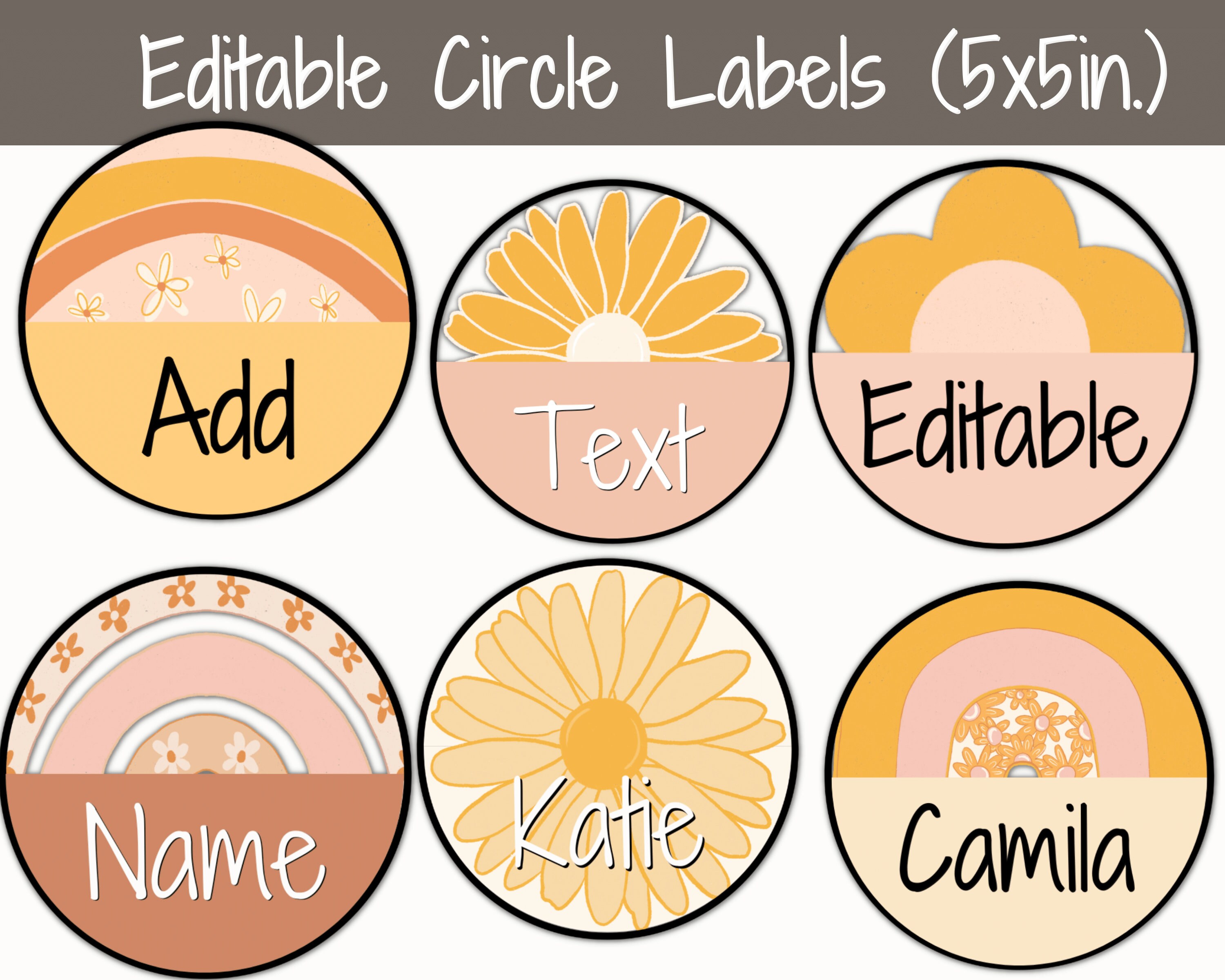 Boho Classroom Labels Student Name Tags Retro Boho Classroom - Etsy ...