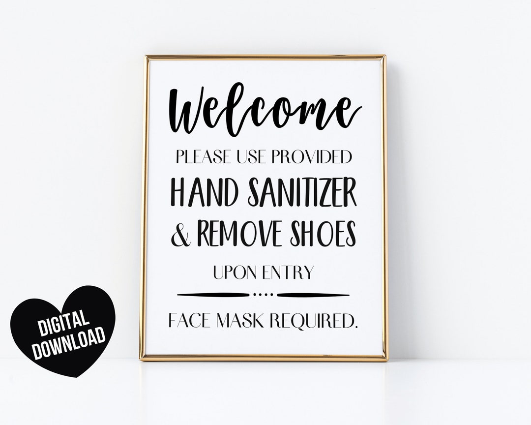 Face Mask Sign, Social Distance Sign Printable, Please Sanitize Sign ...