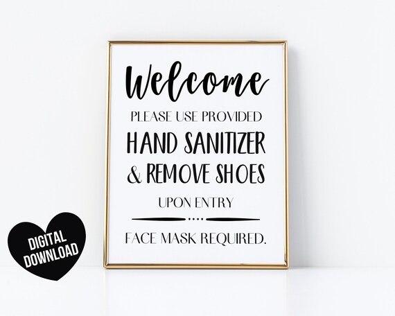 Face Mask Sign Social Distance Sign Printable Please | Etsy