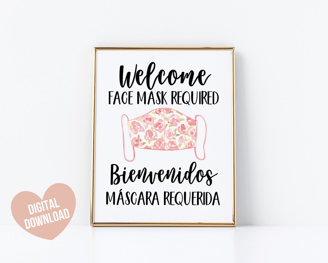 Face Mask Sign, Mask Required Sign Printable, Please Wear a Mask Sign ...