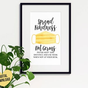 Back to School Covid Safety Printable for Classroom, Social Distance ...