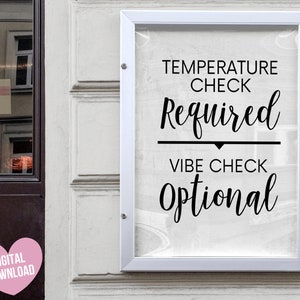 Printable Temperature Check Sign, Quick Temperate Check Required Upon ...
