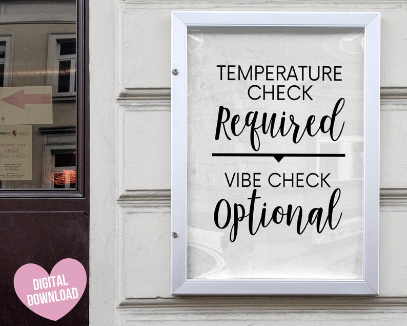 Printable Temperature Check Sign Quick Temperate Check | Etsy