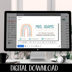 Email Signature Teacher Email Signature Template Boho - Etsy