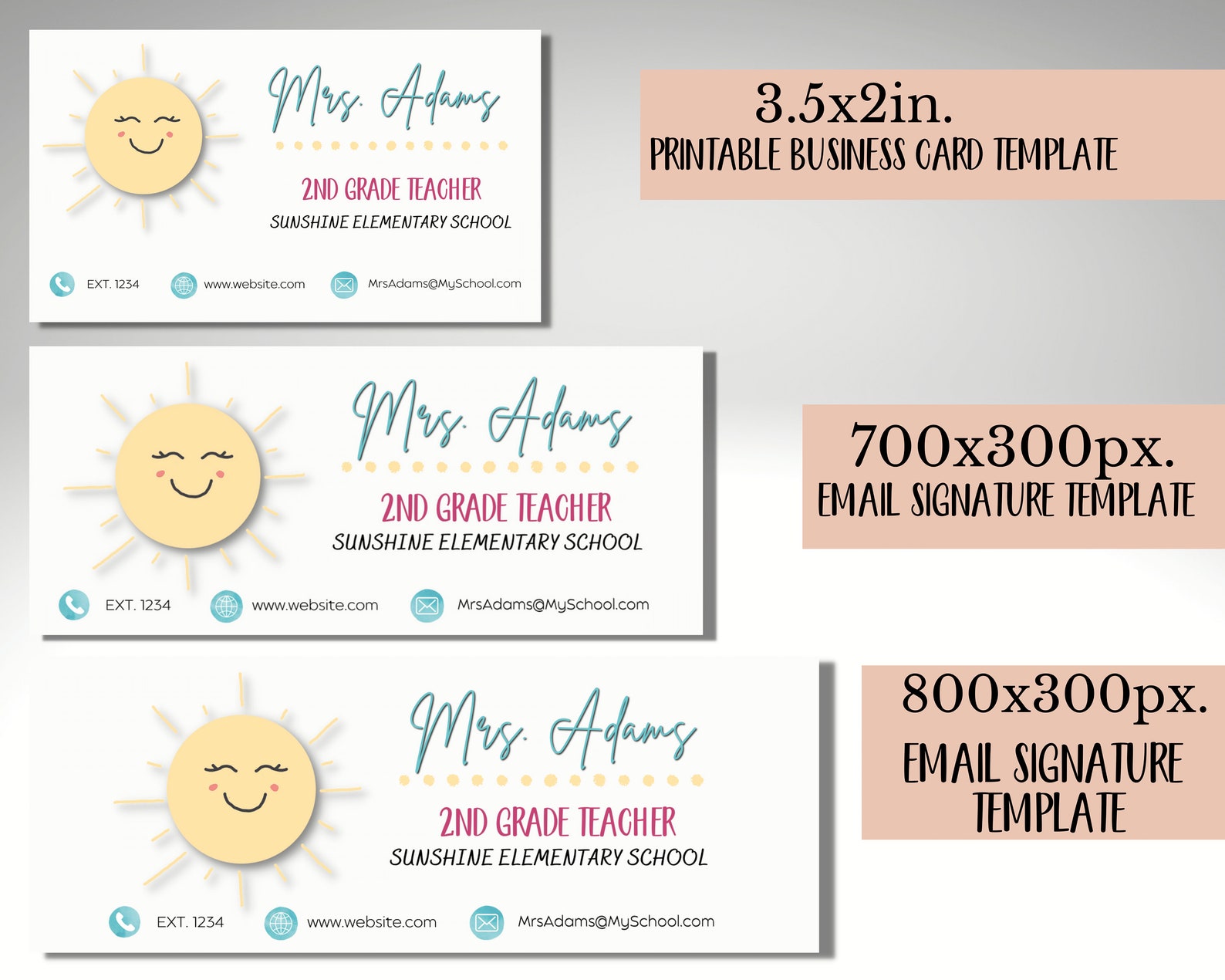 Teacher Email Signature Email Template for Teachers Email - Etsy