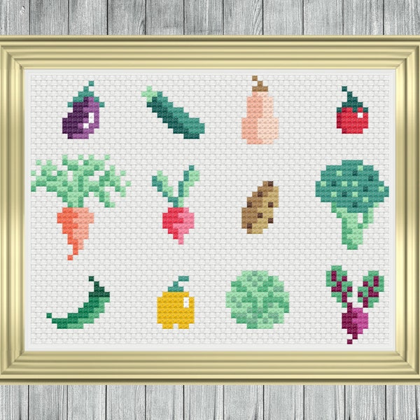 Vegetable Cross Stitch Pattern - Etsy