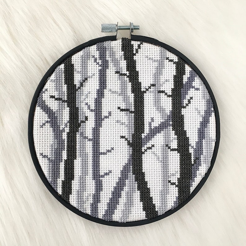 Forest Cross Stitch Pattern instant PDF Download Foggy Woods Trees ...