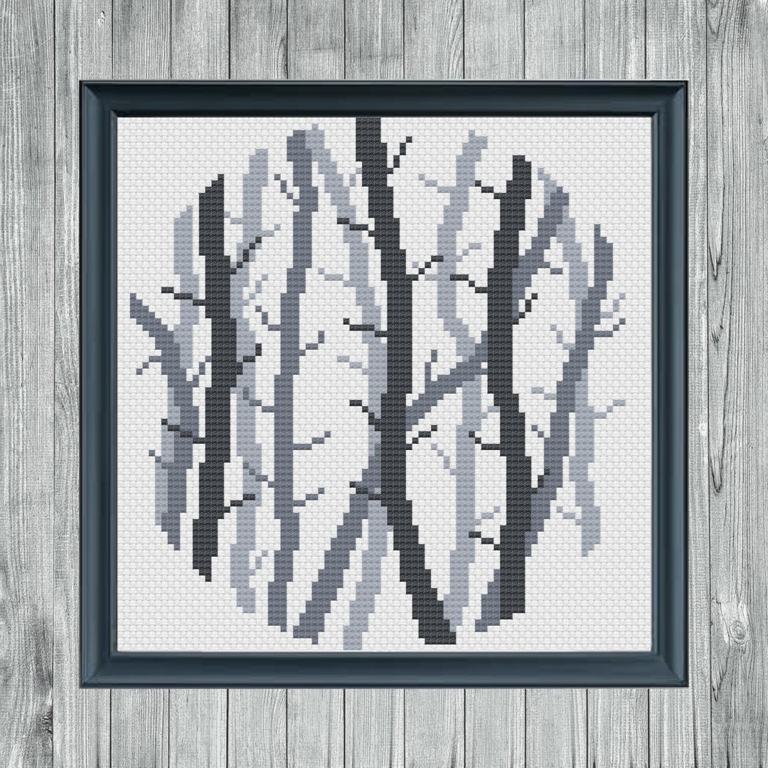 Forest Cross Stitch Pattern instant PDF Download Foggy Woods Trees ...