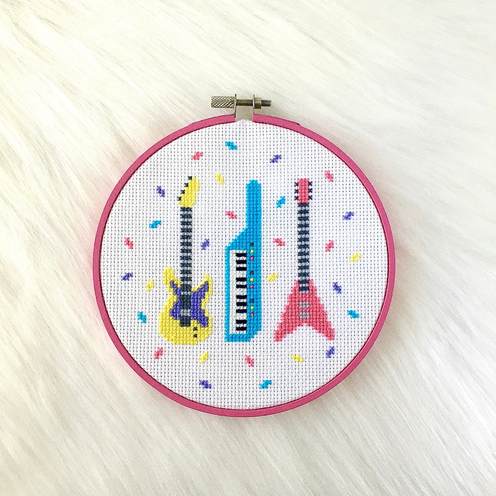 80s Rock Band Cross Stitch Pattern instant PDF Download Music Synth Pop ...
