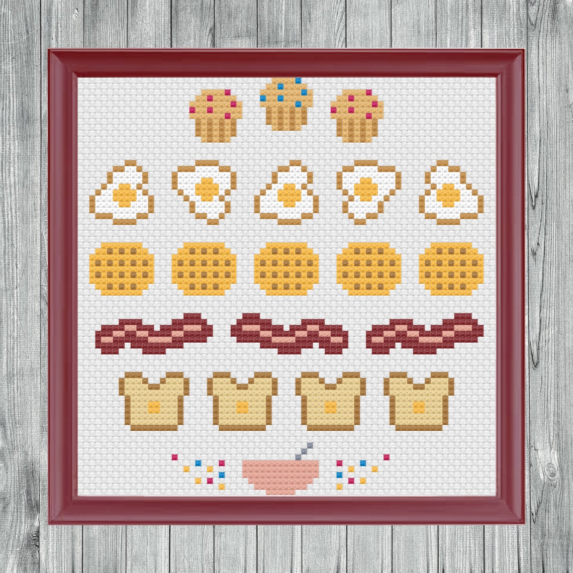 Breakfast Cross Stitch Pattern instant PDF Download Eggs - Etsy