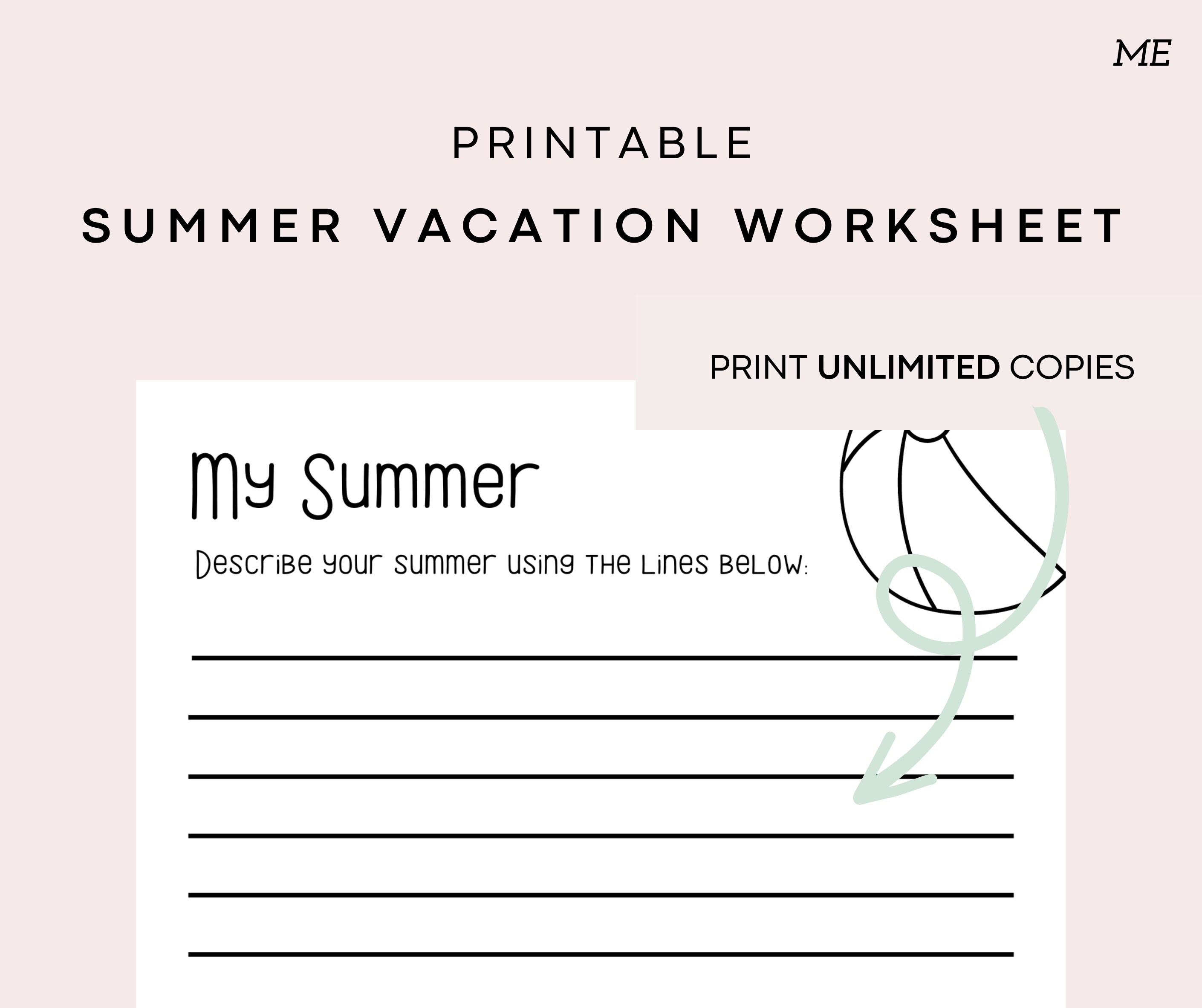 Printable Summer Journal Activity iPad Goodnotes - Etsy