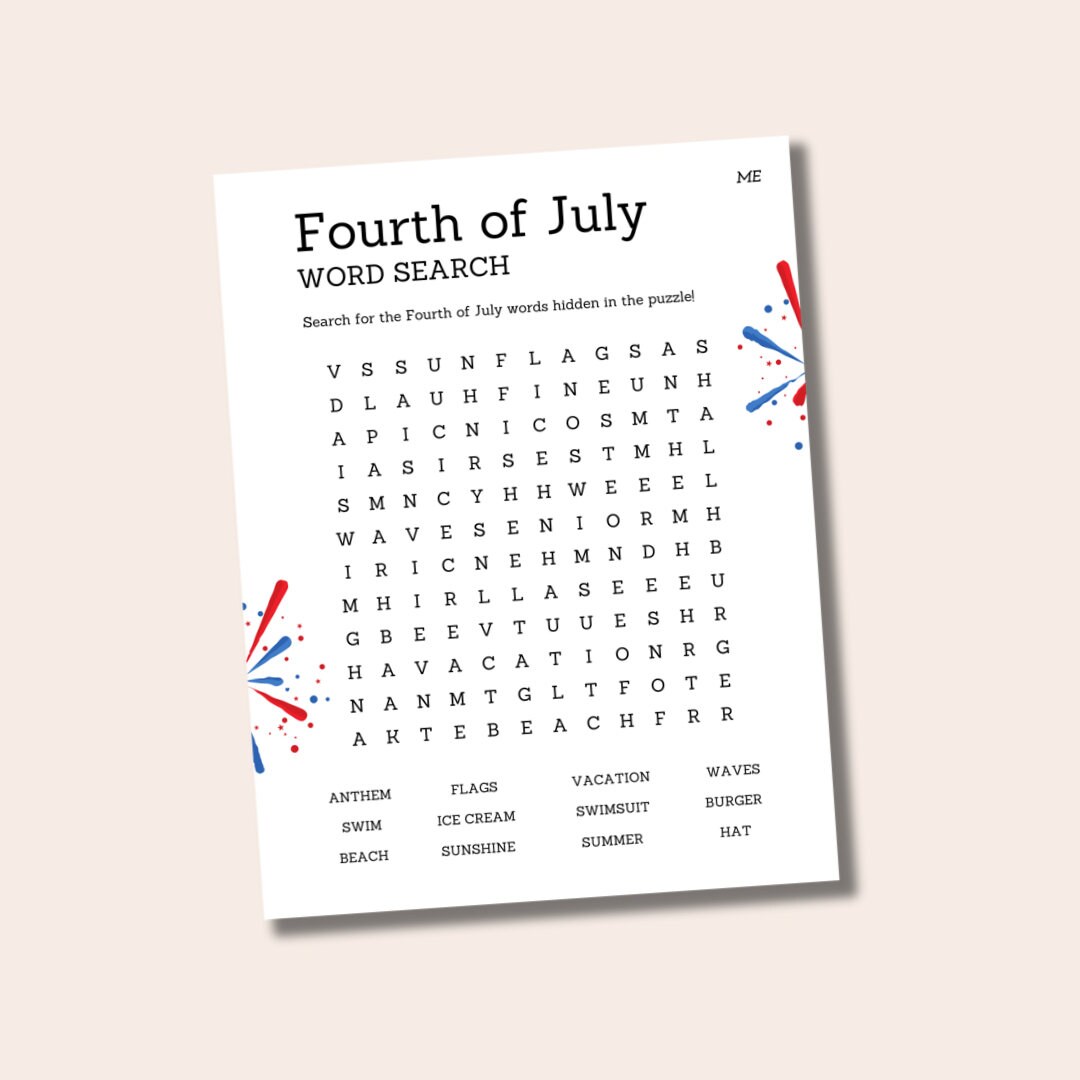 Printable Independence Day Word Search iPad Goodnotes - Etsy México
