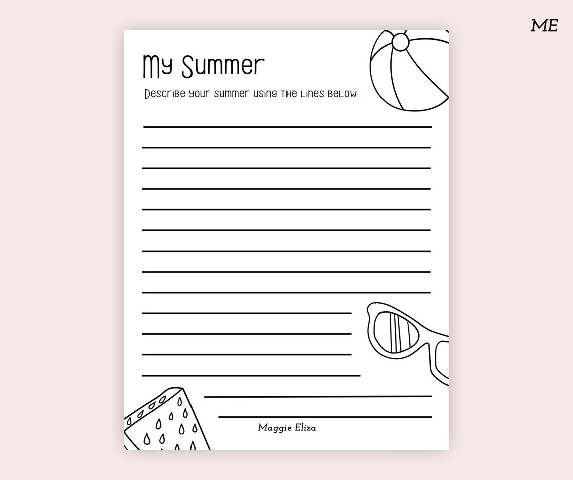 Printable Summer Journal Activity iPad Goodnotes - Etsy
